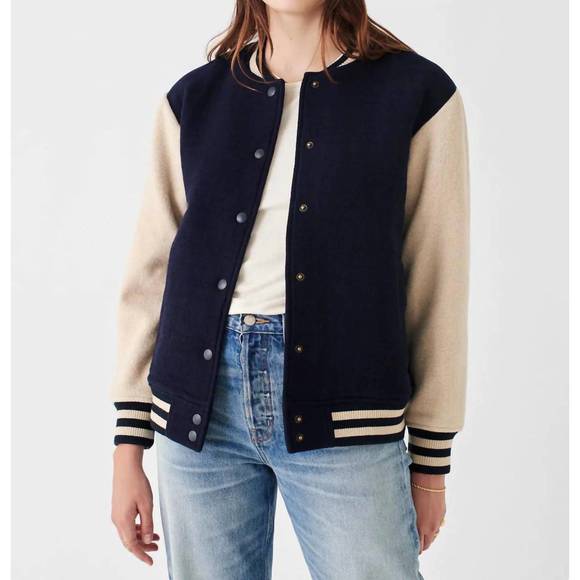 Faherty | Jackets & Coats | New Faherty Varsity Jacket In Navy Multi ...